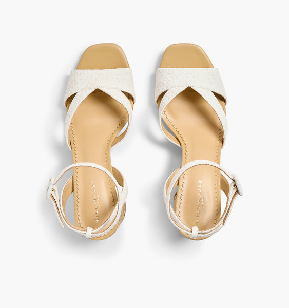 The Lafayette Sandal - White Eyelet – Hill House Home