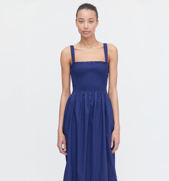 The Anjuli Nap Dress - Navy Cotton – Hill House Home