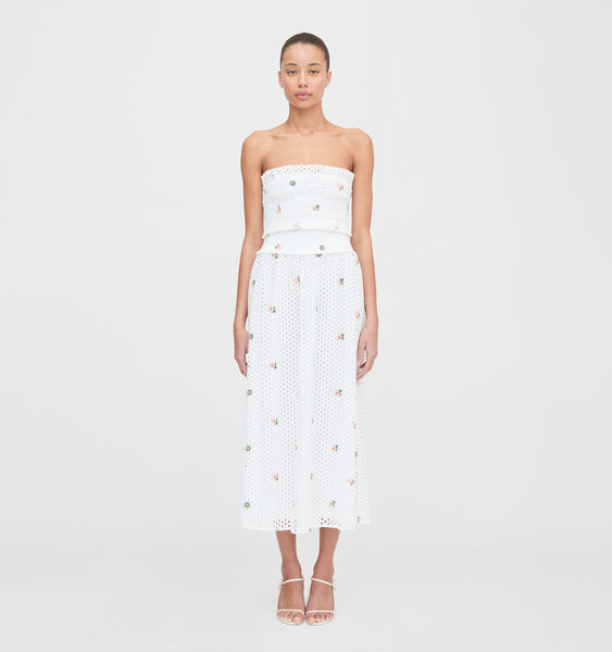 The Delphine Nap Skirt - White Daisy Eyelet – Hill House Home