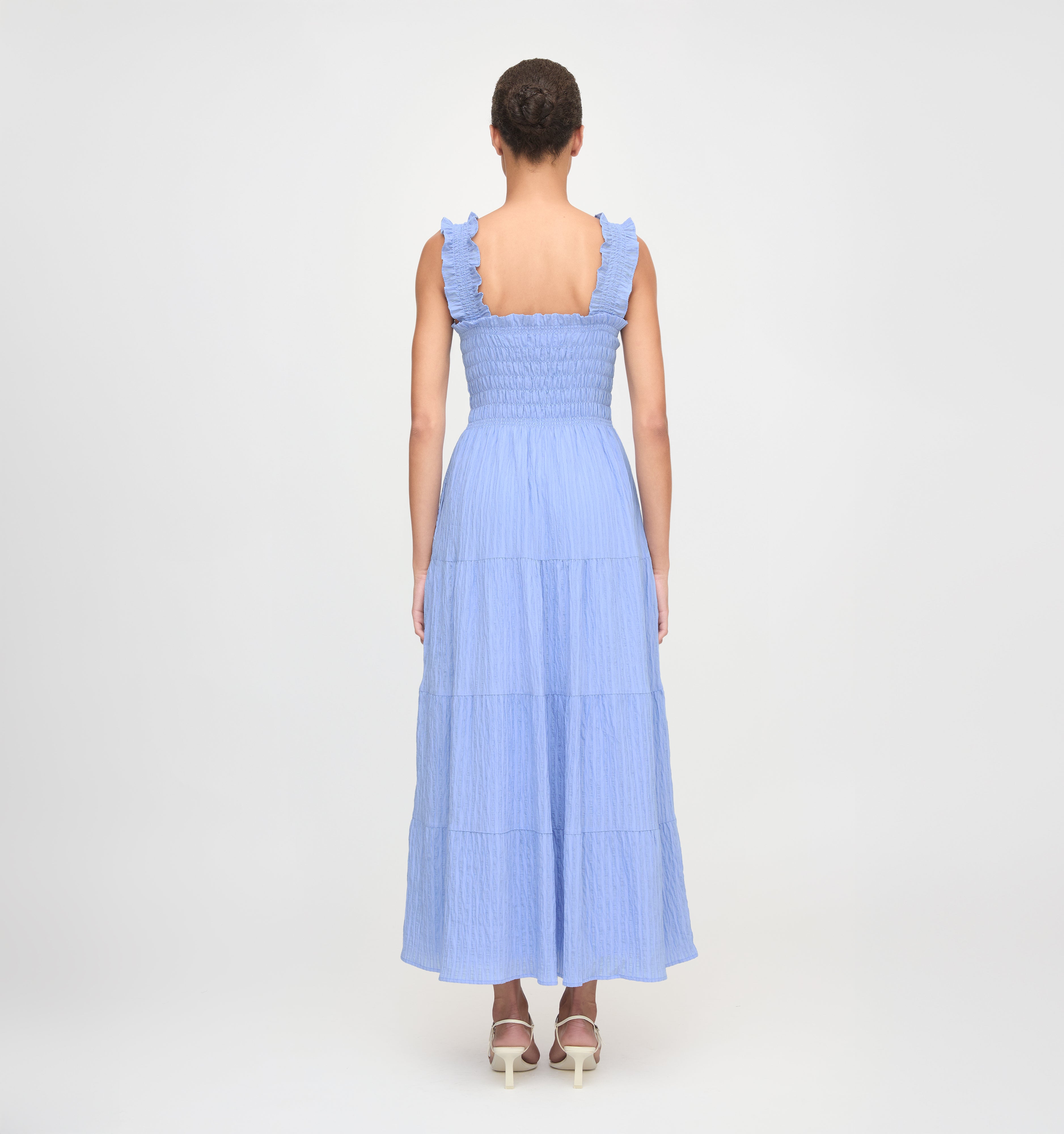 The Kimmy Nap Dress - Bluebird Tonal Seersucker – Hill House Home