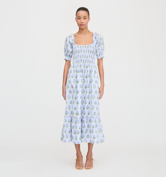 The Louisa Nap Dress - Blue Block Print – Hill House Home