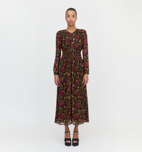 The Rosely Dress - Black Palampore Floral – Hill House Home