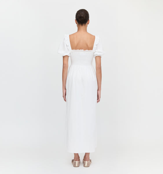 The Scarlett Nap Dress - White Shadow Stripe – Hill House Home