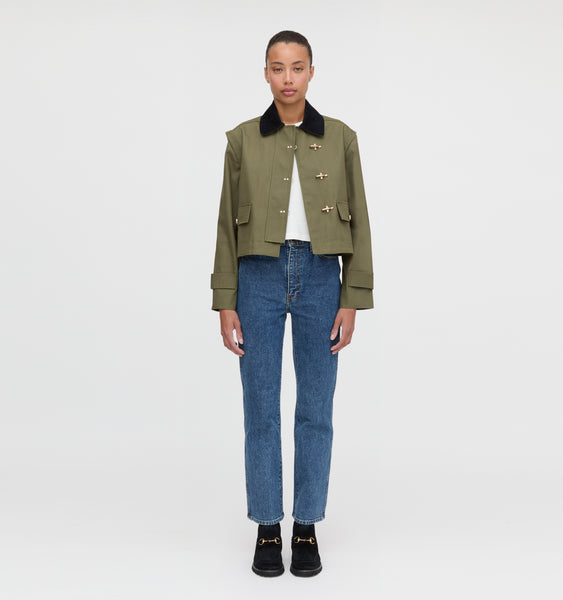 The Clarisse Jacket - Olive Canvas – Hill House Home