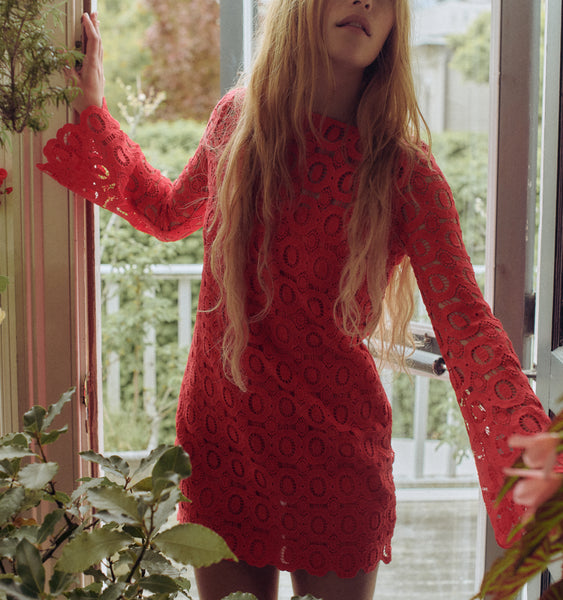 The Eliza Mini Dress - Poppy Lace – Hill House Home