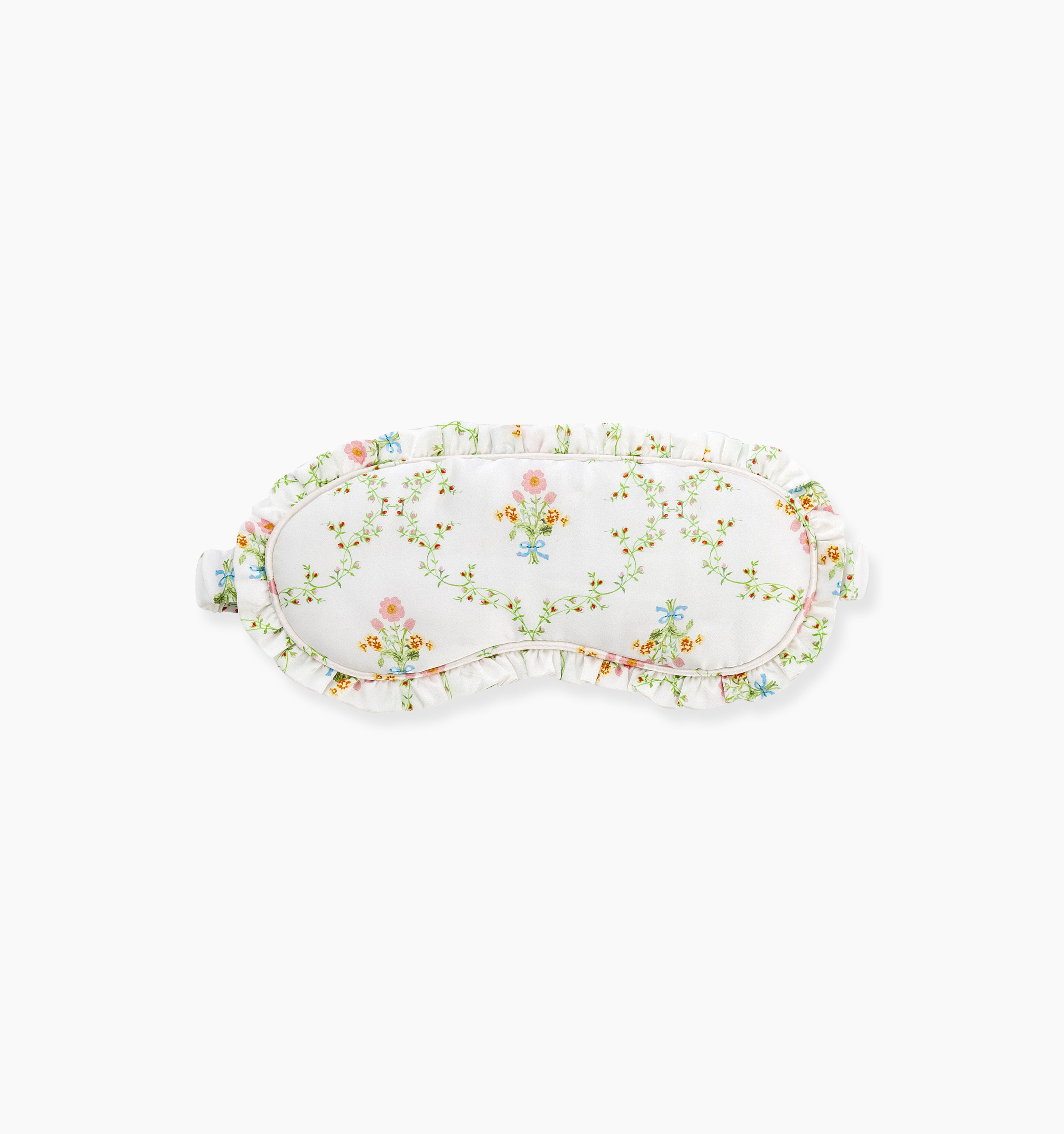 The Ruffle Eye Mask - Pastel Trellis – Hill House Home